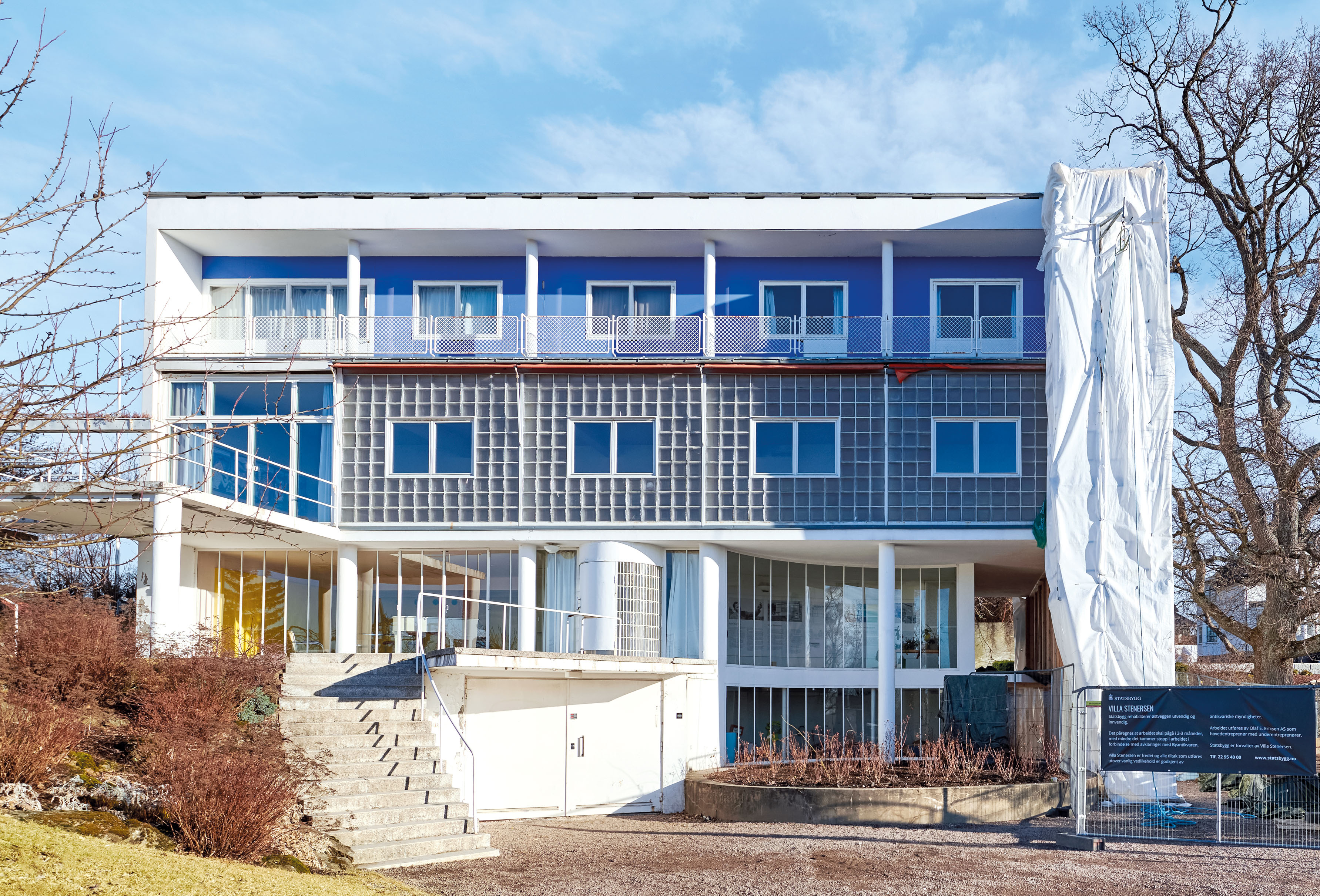 Arkitektonisk ikon under restaurering - Villa Stenersen - Statsbygg
